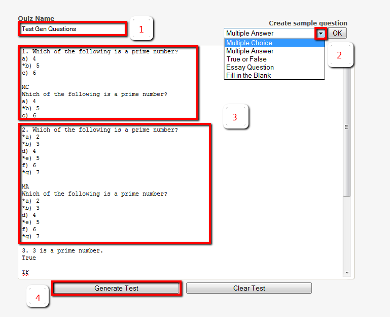 Blackboard Quiz Generator Instructions